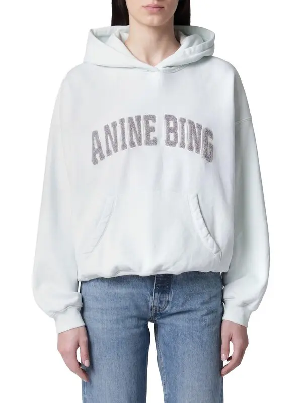 ANINE BING Terry Logo Hoodie - Mint