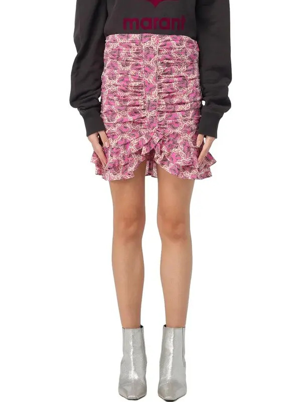 Isabel Marant Étoile Ruched Print Mini Skirt - Fuchsia