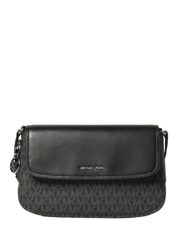 Michael Kors Monogram Coated Cotton Crossbody Bag - Black
