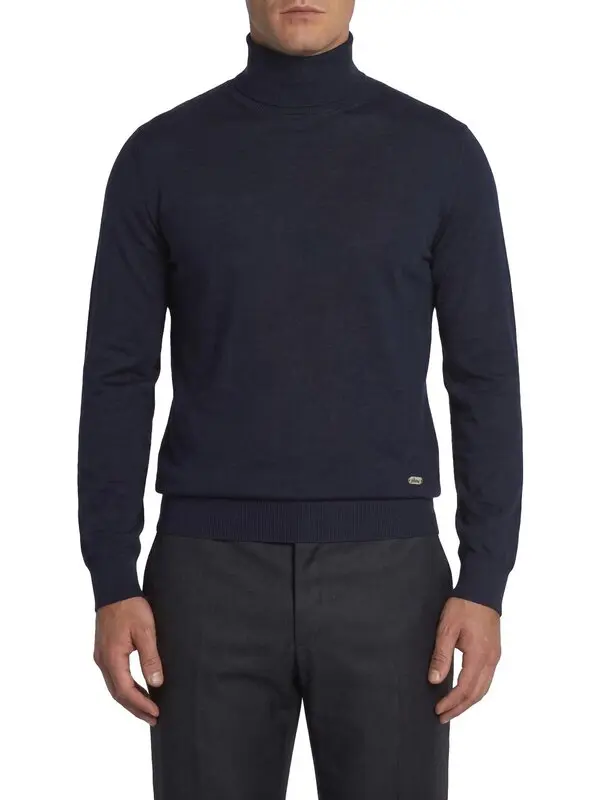 Brioni Silk And Cashmere Turtleneck Sweater - Blue