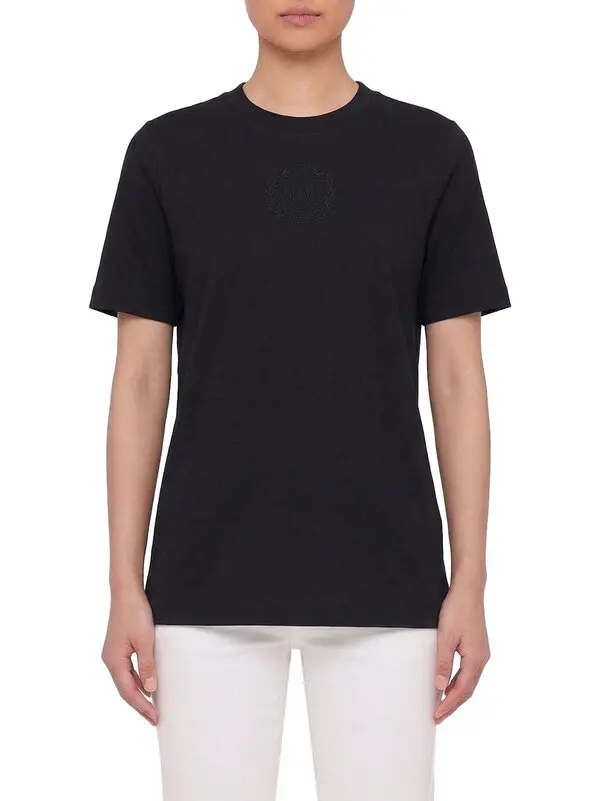 Burberry Logo Cotton T-shirts - Black