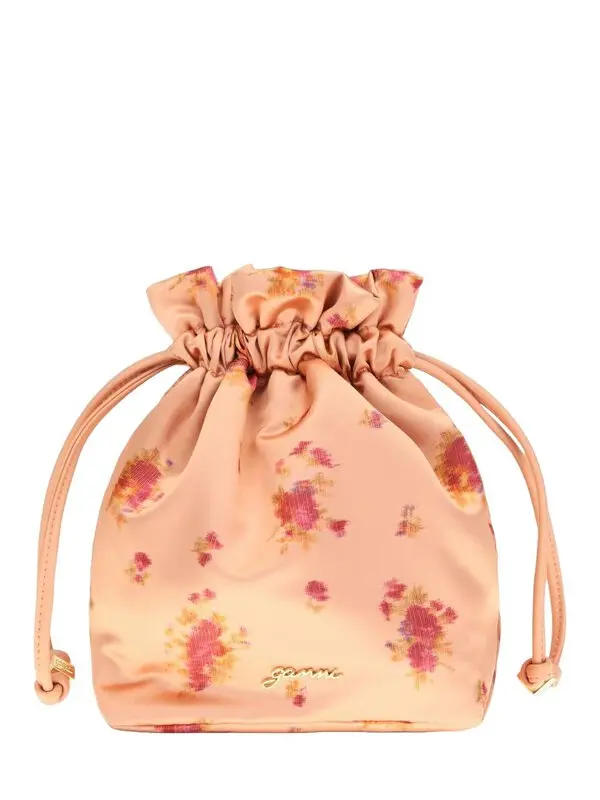 GANNI Printed Recycled Polyamide Pouch - Pink