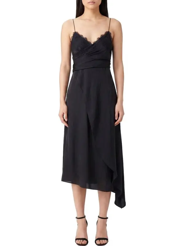 Moschino Asymmetric Silk Blend Dress - Black