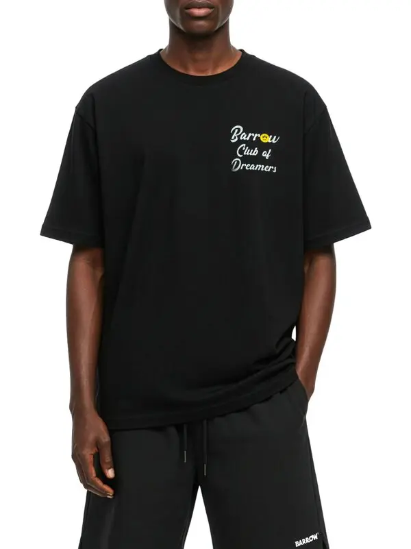 BARROW Printed Cotton T-shirt - Black