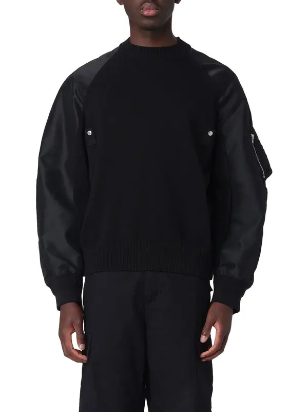 Sacai Jumper With Zipped Pocket Detail - Black