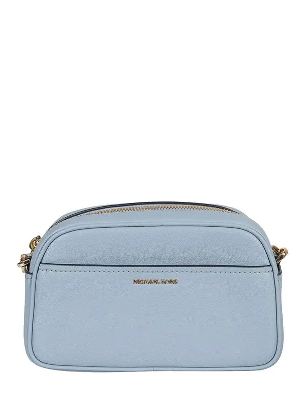Michael Kors Jet Set Grained Leather Mini Crossbody Bag - Blue