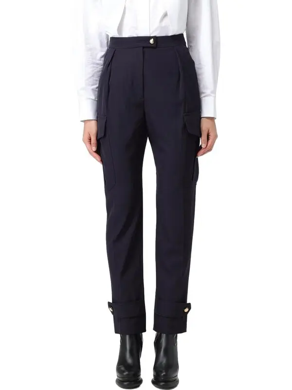 Alexander McQueen Tailored Cargo Trousers With Button Detailing - Navy
