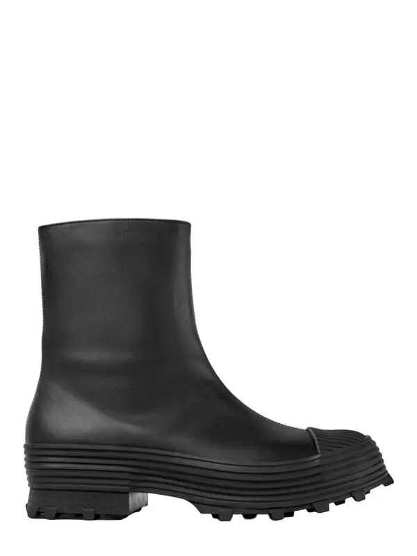 Camper Zip-up Leather Boots - Black