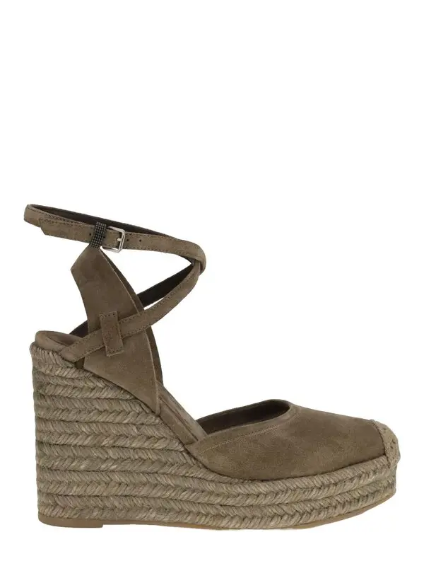 Brunello Cucinelli Espadrille Wedges - Mud