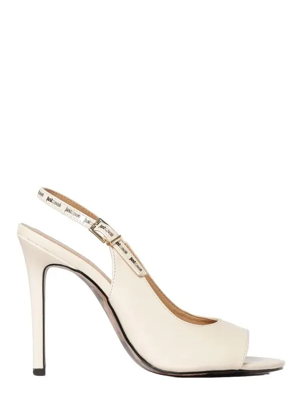 Just Cavalli Faux Leather Slingback Stiletto Sandals - Brown