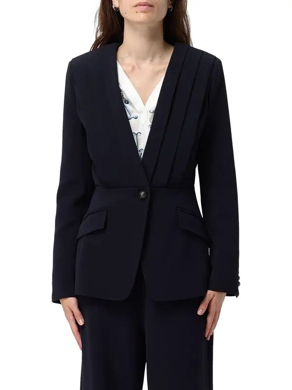 Max Mara Single-breasted Virgin Wool Blazer - Navy
