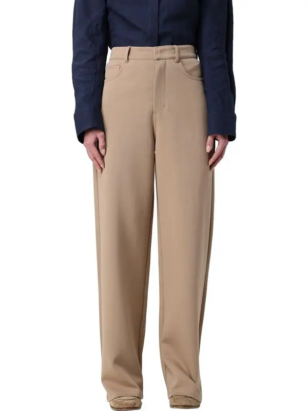Max Mara Cotton Blend Palazzo Trousers - Brown