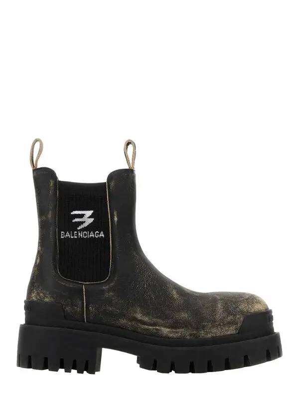 Balenciaga Chelsea Boots With Logo Detail - Black