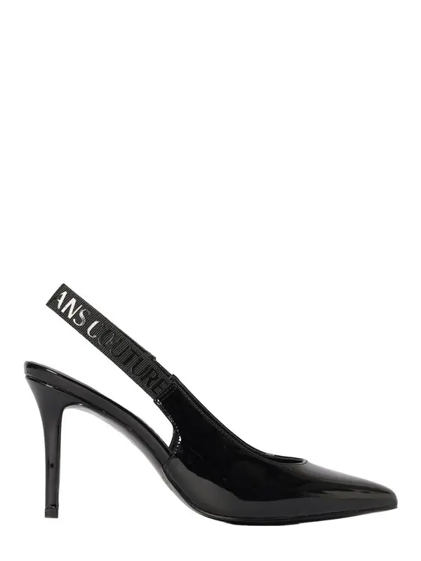 Versace Patent Leather Slingback Pumps - Black