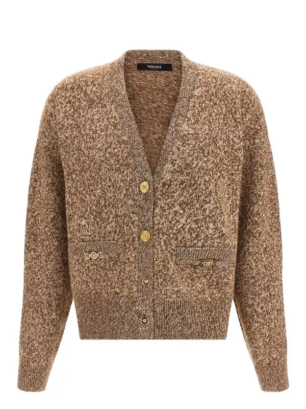 Versace V-neck Button-up Cardigan - Beige