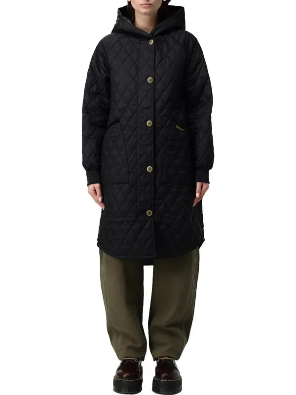 Barbour Quilted Hooded Longline Jacket - Black