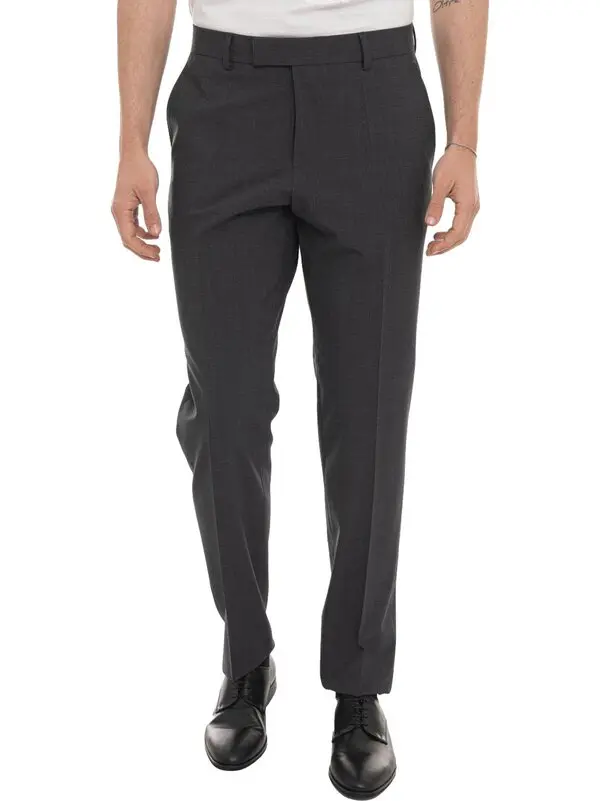 BOSS Virgin Wool Blend Tailored Trousers - Grey