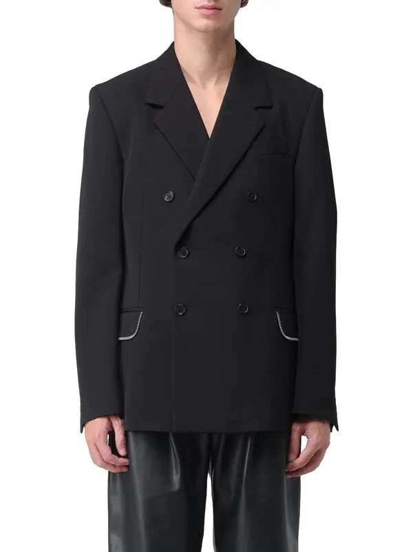 Off-White Double-breasted Blazer With Zip Detail - Black