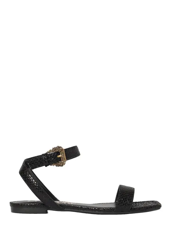 Versace Python Effect Leather Sandals - Black