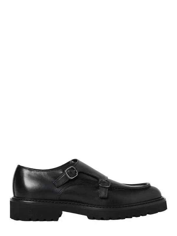 DOUCAL'S Buckled Leather Shoes - Black