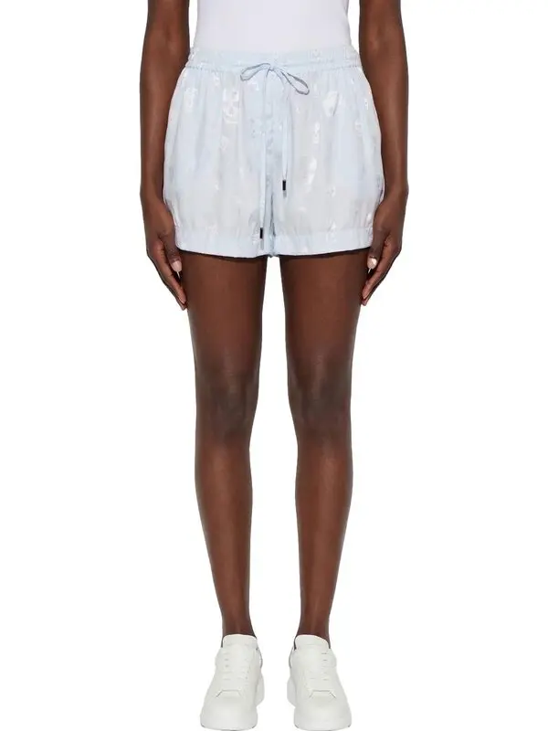 Alexander McQueen Viscose Jogging Shorts With Allover Skull Print - Ice