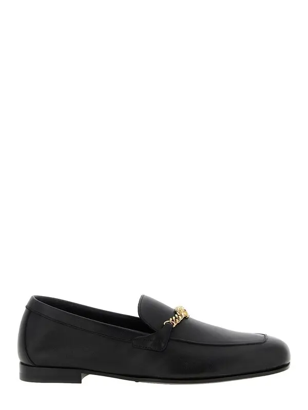 Versace Chain Detail Loafers - Black