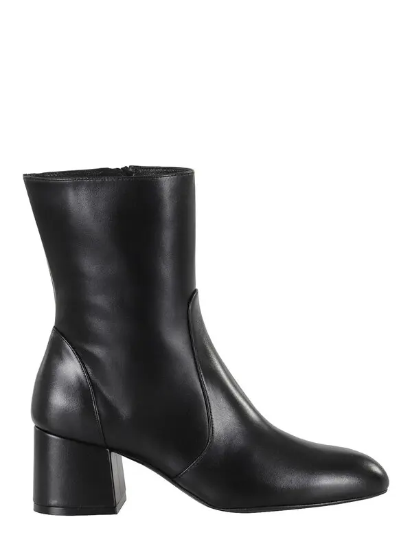 STUART WEITZMAN Zip Up Block Heel Boots - Black