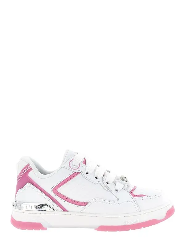 Versace Leather Lace Up Trainers - Pink