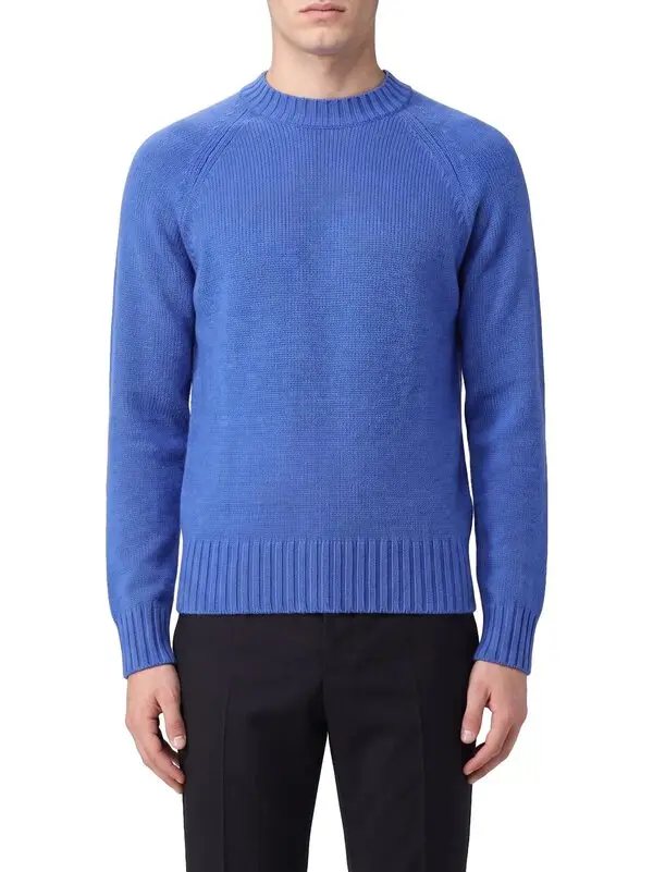 TOM FORD Ribbed Crew Neck Pullover - Blue