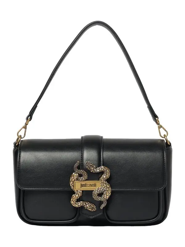 Just Cavalli Faux Leather Shoulder Bag - Black