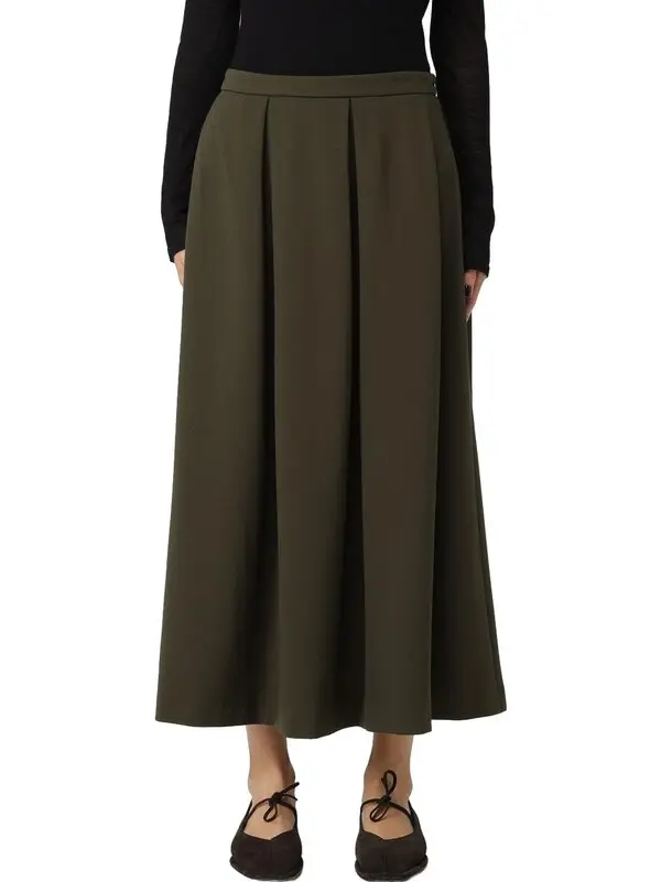 Liviana Conti Pleated Midi Skirt - Green