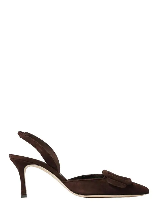 Manolo Blahnik Slingback Pumps With Bow Detailing - Dark