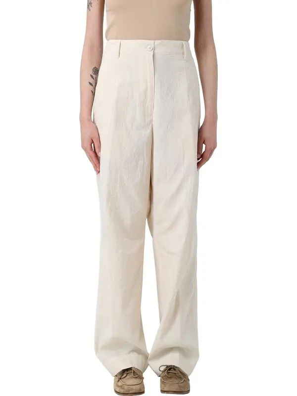 Dries Van Noten Wide Leg Cotton Trousers - Ecru