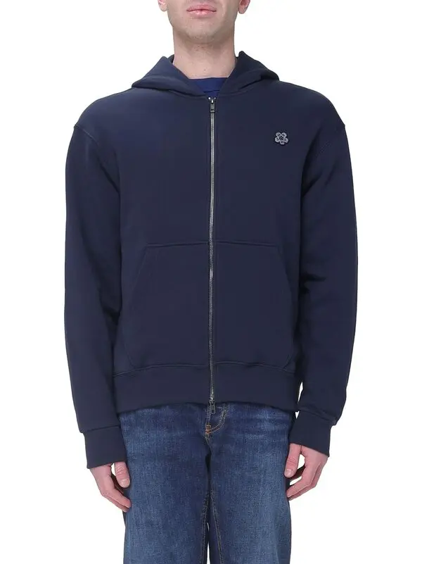 Kenzo Cotton Zip-up Hoodie - Navy