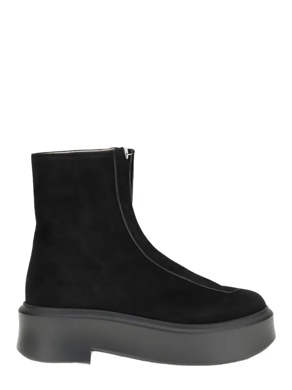 THE ROW Zip Up Platform Boots - Black