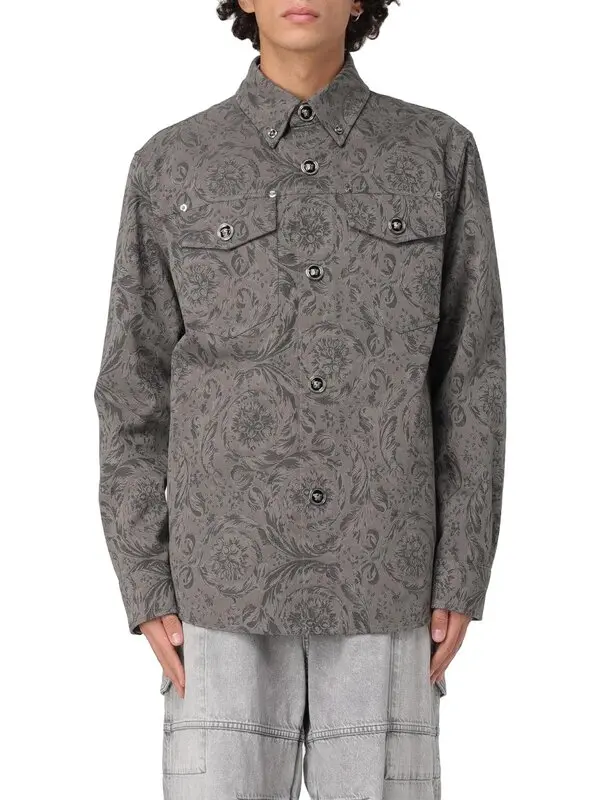 Versace Printed Shirt Jacket - Grey