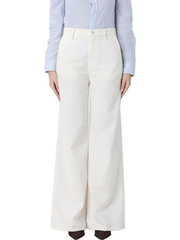 7 For All Mankind Wide Leg Jeans In Cotton Denim - Nude