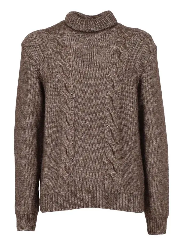 K-WAY Chunky Knit Turtleneck Jumper - Black