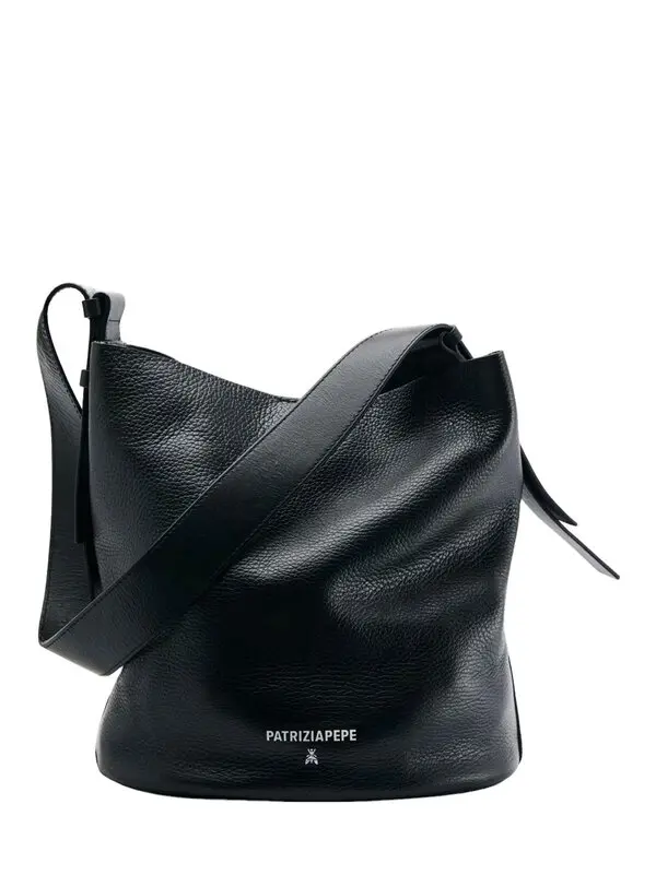 Patrizia Pepe Leather Shoulder Bag - Black
