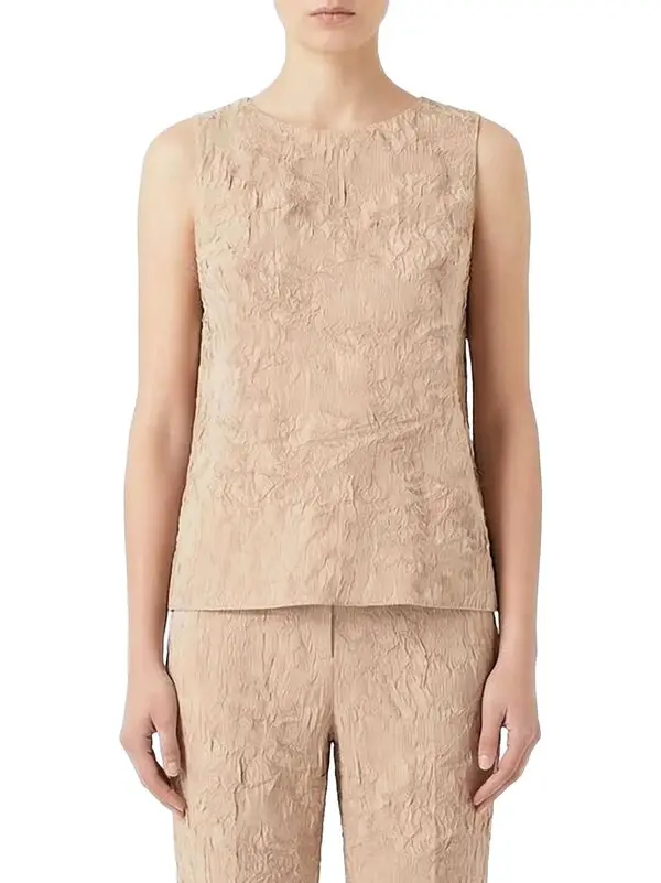 Giorgio Armani Pleated Crêpe Sleeveless Top - Nude