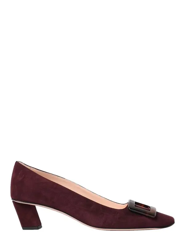 ROGER VIVIER Suede Court Shoes With Buckle Detail - Brown