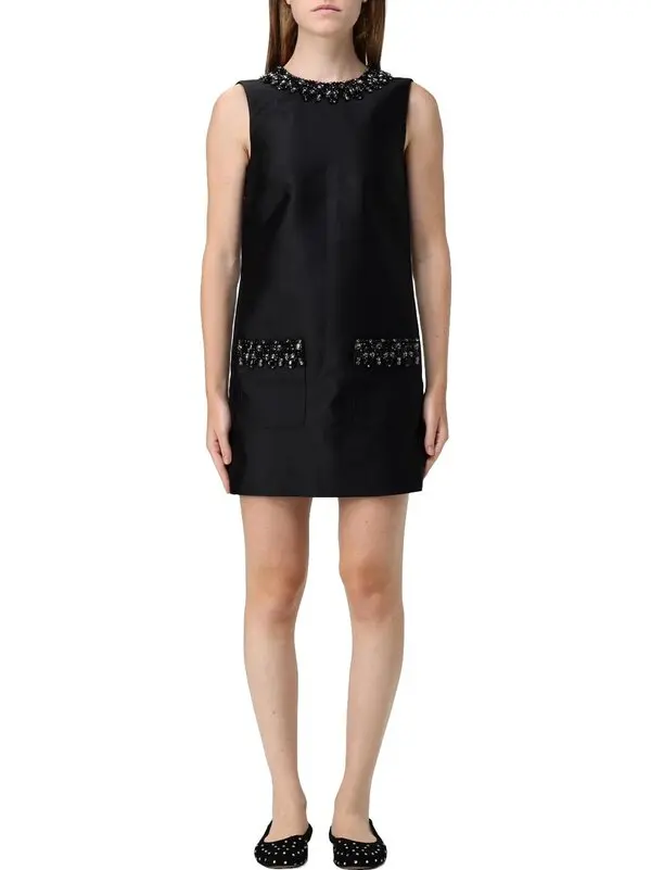 SELF-PORTRAIT Embellished Pocket Mini Dress - Black