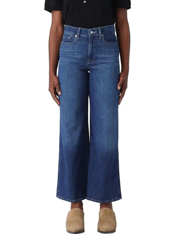 7 For All Mankind Wide Leg Stretch Jeans - Denim