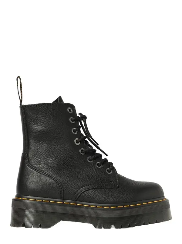 Dr. Martens Jadon Iii Pebbled Leather Platform Combat Boots - Black