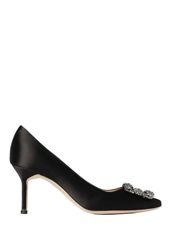 Manolo Blahnik Embellished Pointed Toe Pumps - Black