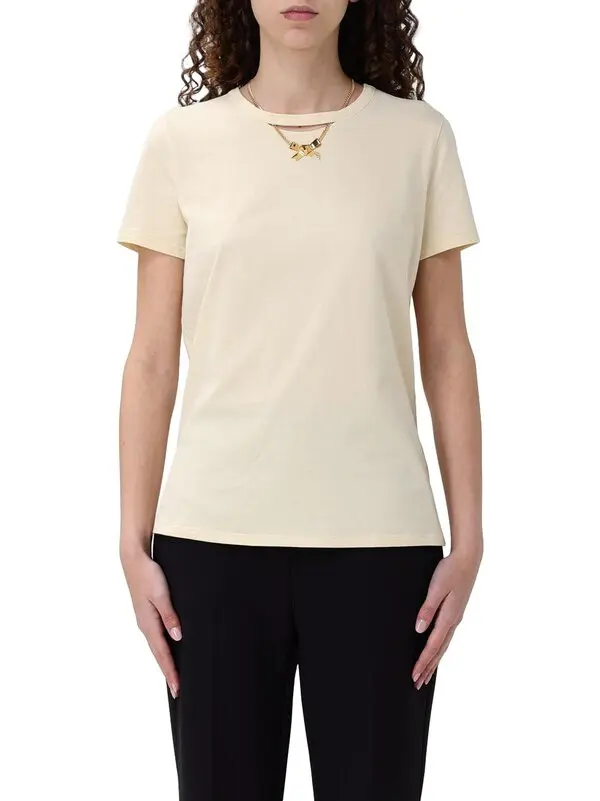 Elisabetta Franchi T-shirt With Cut-out Detail - Lemon