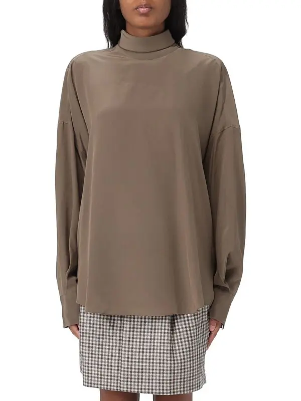 Brunello Cucinelli High Neck Blouse - Brown