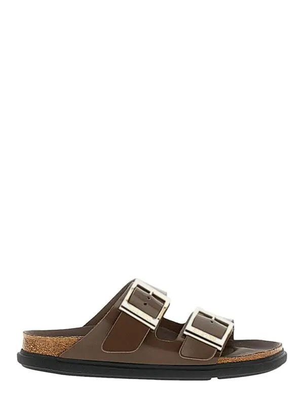 BIRKENSTOCK Arizona Droplet Buckle Leather Double-strap Sandals - Brown