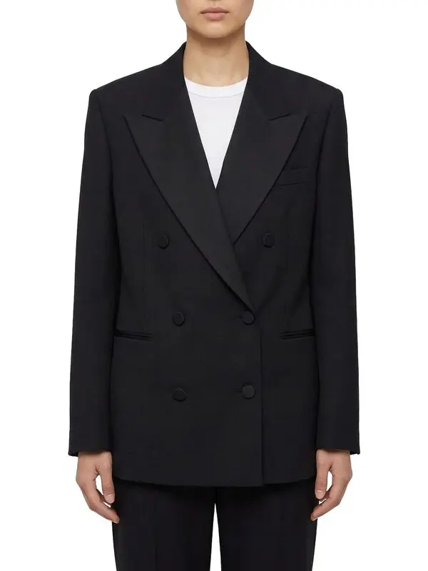 Dries Van Noten Double-breasted Wool Blend Blazer - Black