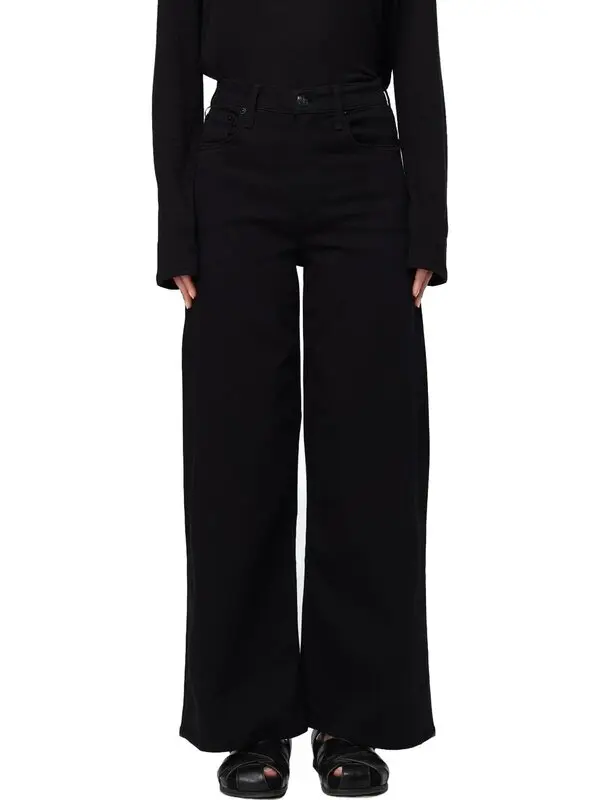 RAG&BONE High-waisted Five-pocket Wide-leg Jeans In Cotton Denim - Black